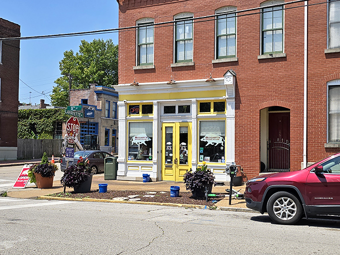 Bogart's cheerful yellow facade and classic brick storefront might look unassuming, but locals know this corner holds smoky treasures worth traveling for.