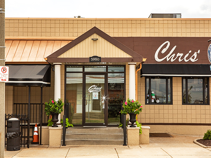 The unassuming exterior of Chris' Pancake & Dining proves once again that the best breakfast joints don't need fancy facades—just the promise of perfect pancakes inside.