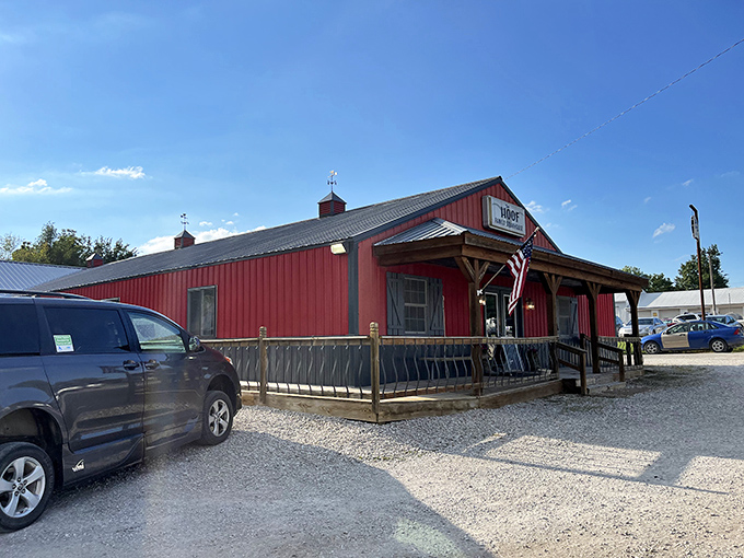 That red barn exterior isn't fooling anyone &ndash; inside awaits some of Missouri's finest beef and hospitality.
