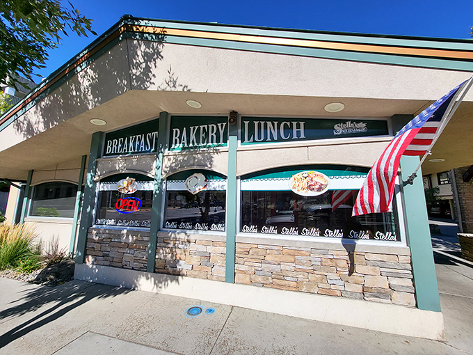 The unassuming exterior of Stella's belies the culinary treasures within. Like finding a Michelin star in your neighbor's garage.