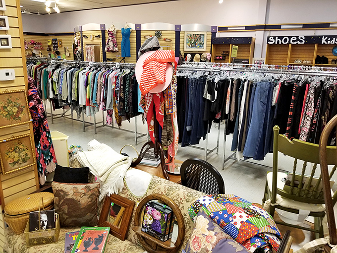 Treasure hunters, take note! These meticulously organized shelves are where vintage dishware and forgotten heirlooms find their second chance at love.