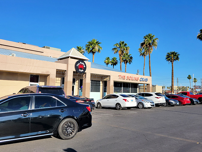 Palm trees and a packed parking lot are your first clue that something special's happening inside this unassuming strip mall spot.