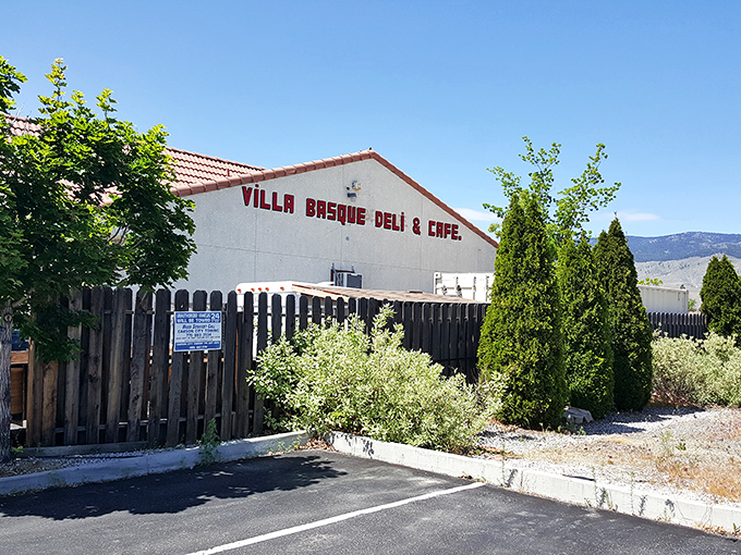 The unassuming exterior hides culinary treasures like a poker player conceals a royal flush. Nevada's mountains stand guard in the background.