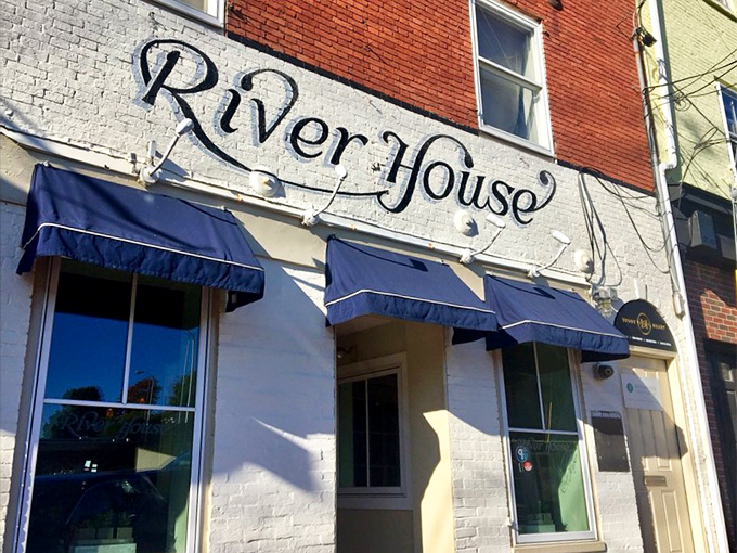 That hand-painted sign says it all – this isn't some corporate seafood chain, but a genuine Portsmouth waterfront institution with character.
