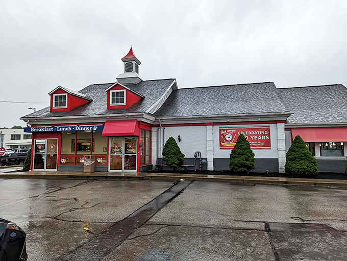 The iconic Red Arrow Diner in Nashua stands proud with its distinctive red exterior and charming cupola&mdash;a beacon of comfort food that's been satisfying hungry New Hampshirites for generations.