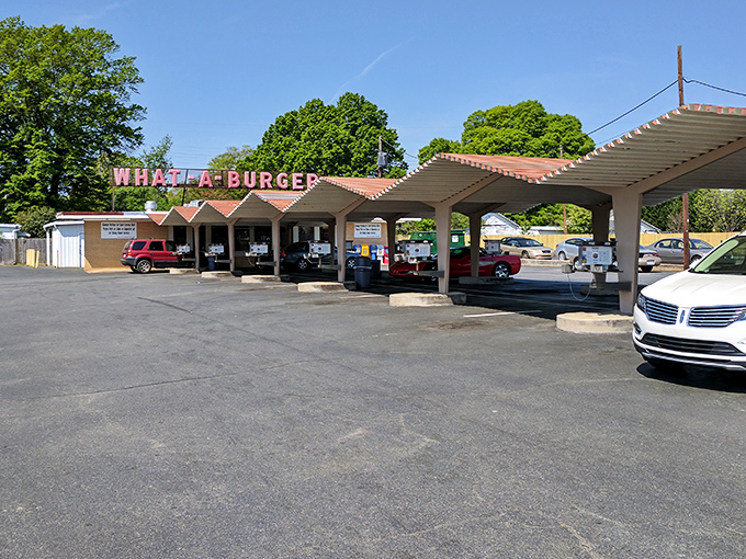 The zigzag roof and cherry-red signage aren't architectural accidents&mdash;they're beacons calling to burger pilgrims across Kannapolis. Nostalgia never tasted so good.