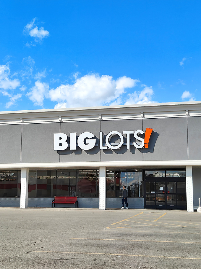 Under that brilliant Ohio sky, the Big Lots sign stands as a beacon of possibility&mdash;where twenty bucks transforms from lunch money into home d&eacute;cor funding.