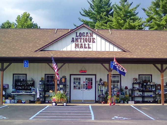 The unassuming facade of Logan Antique Mall belies the wonderland within&mdash;like finding Narnia in a strip mall setting.