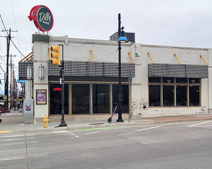 The unassuming exterior of Dilly Diner hides culinary treasures within, like finding a Broadway show in a high school auditorium.
