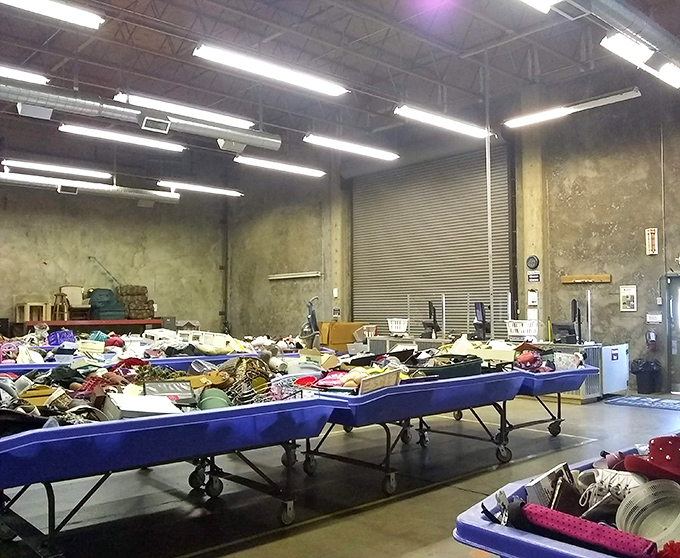 The thrill of the hunt in full display. These blue lagoons of possibility contain everything from last season's fashion to that kitchen gadget your grandmother swore by.