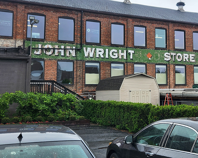 The historic brick exterior of John Wright Restaurant stands as a testament to Wrightsville's industrial past, now serving as a beacon for food lovers across Pennsylvania.