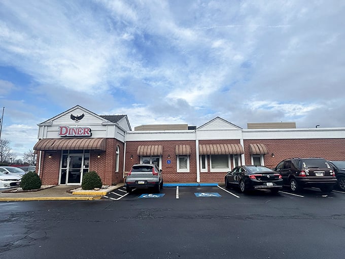 The Eagle Diner stands proudly against the Pennsylvania sky, its iconic sign promising comfort food treasures within. Like a culinary lighthouse beckoning hungry travelers home.