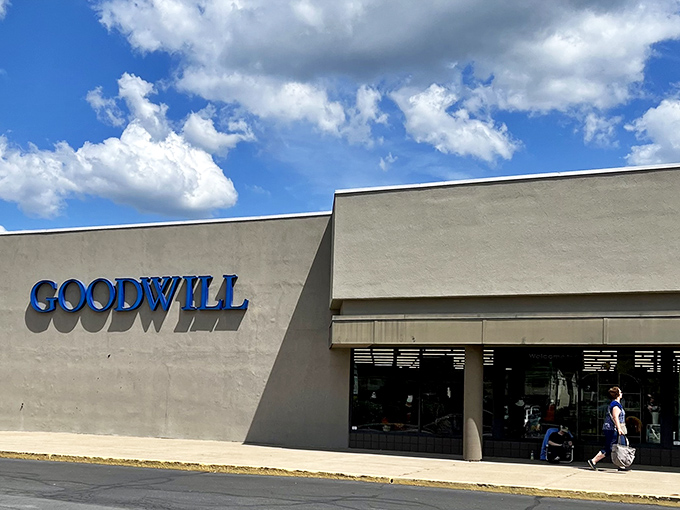 The unassuming exterior of Goodwill Warminster hides a treasure trove within. Like a Vegas casino, the beige fa&ccedil;ade keeps you guessing about the jackpots inside.
