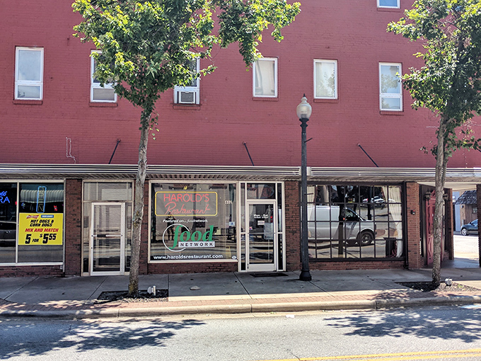 The unassuming brick exterior of Harold's Restaurant in downtown Gaffney hides culinary treasures that locals have cherished for generations.