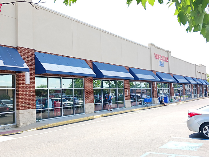 Those blue awnings beckon like sirens calling sailors, except here the treasure doesn't require a map.