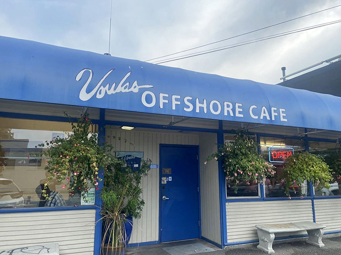 That iconic blue awning signals you've arrived at breakfast nirvana. Voula's exterior promises no-nonsense deliciousness waiting just beyond that blue door.