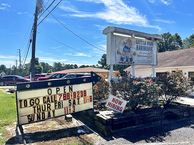 The unassuming roadside sign says it all &ndash; this isn't about fancy frills, it's about serious barbecue that keeps locals coming back for decades.