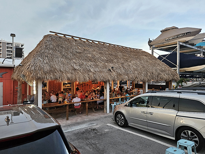 That coral-red exterior isn't trying to impress anyone, and that's exactly why it works so perfectly.