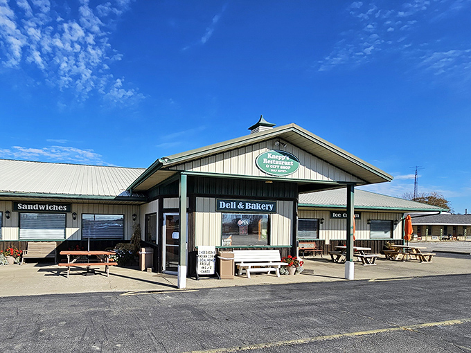 Blue skies frame this unassuming Amish country haven, where hungry travelers discover that simplicity and deliciousness are perfect neighbors.