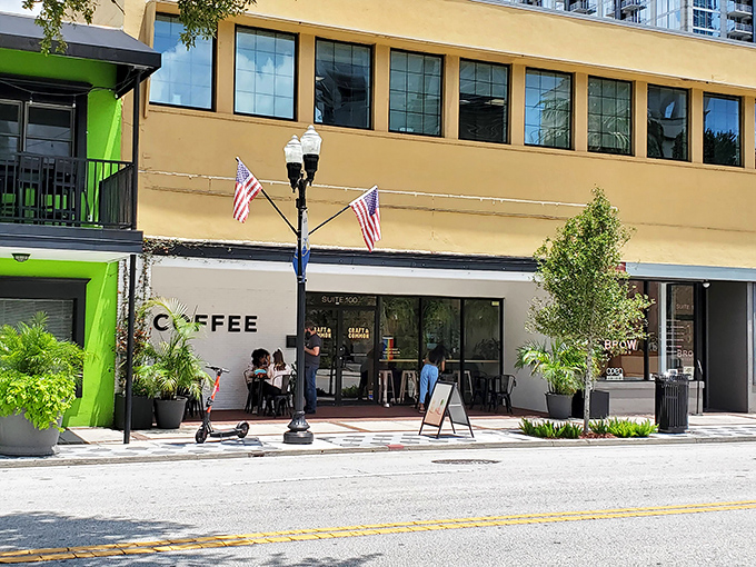 The unassuming exterior of Craft & Common belies the culinary treasures within. Like finding a secret passage in downtown Orlando.