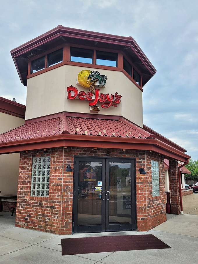 That distinctive octagonal entrance isn't just architectural flair&mdash;it's your portal to rib nirvana. The red-tiled roof has guided hungry travelers for generations.