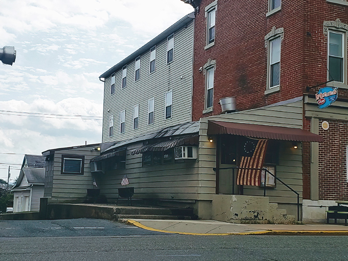 Nestled on Kutztown's Main Street, Letterman's Diner stands as a beacon of comfort food tradition with its classic brick exterior and welcoming awning.