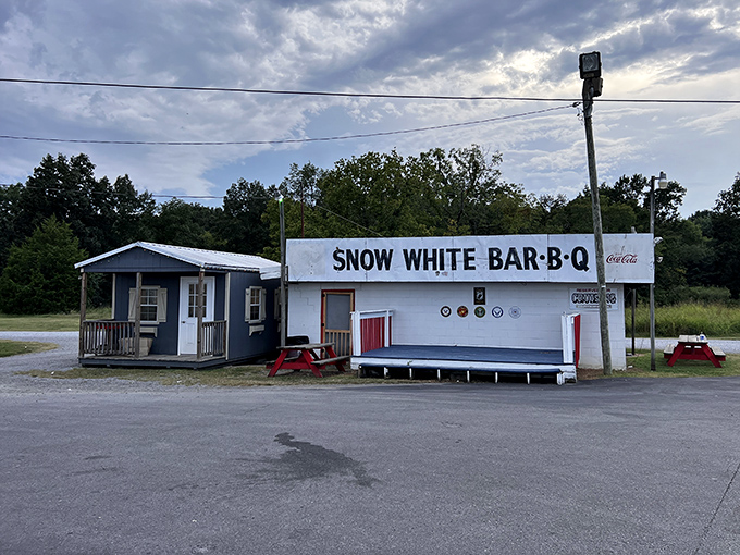 The unassuming exterior of Snow White Drive In stands like a culinary time capsule, promising authentic flavors that no fancy fa&ccedil;ade could ever improve upon.