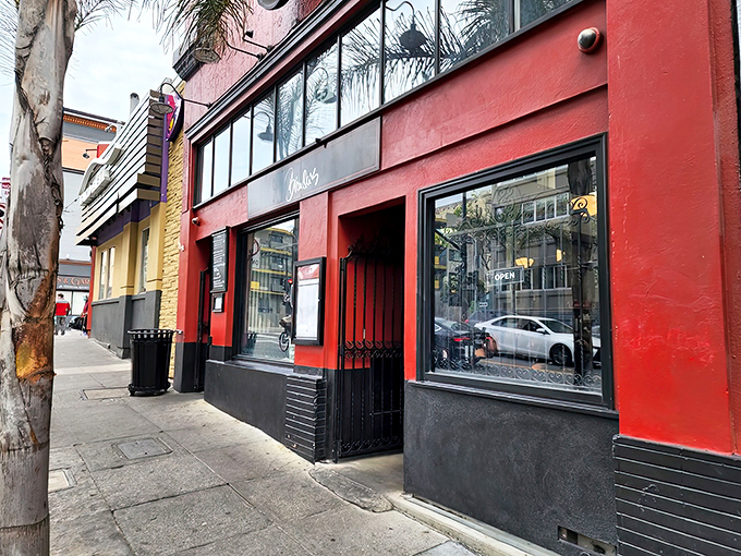 That vibrant red exterior isn't just a building &ndash; it's a beacon of Southern comfort in San Francisco's Tenderloin.