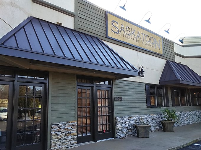 Like stumbling onto a movie set, Saskatoon Lodge's rustic exterior promises wilderness adventure before you've even touched the menu.