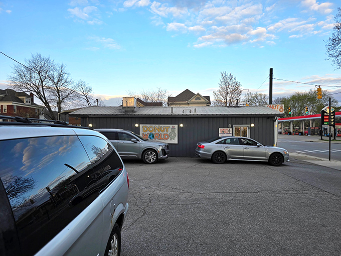 A modest parking lot that's seen generations of donut lovers come and go, this asphalt patch might as well be paved with sprinkles.