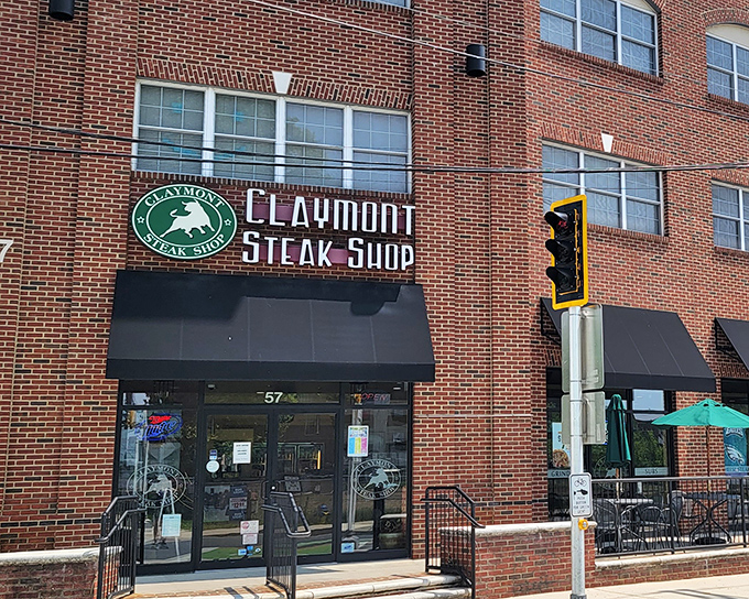 The iconic brick exterior of Claymont Steak Shop stands proudly in Newark, a beacon of hope for the cheesesteak-deprived masses of Delaware.