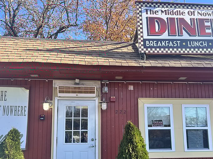 The red clapboard exterior isn't just charming&mdash;it's a beacon of hope for hungry travelers who've discovered that "nowhere" is exactly where you want to be at mealtime.