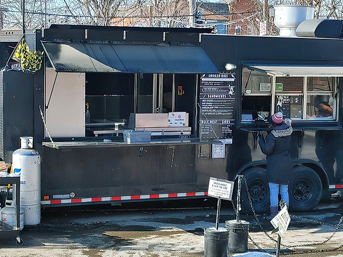 The unassuming black food truck that launched a thousand barbecue pilgrimages. Columbus locals know: follow the smoke signals to happiness.