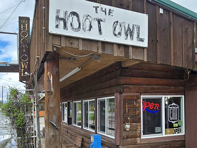 That weathered sign has welcomed generations of breakfast enthusiasts, standing as proudly as the day it was first hung.