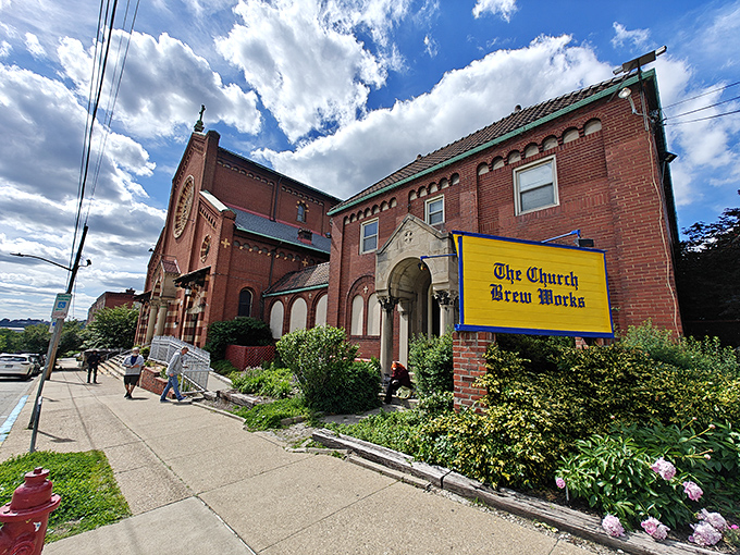 The holy trinity of dining: great food, craft beer, and gothic architecture, all under one sacred roof.