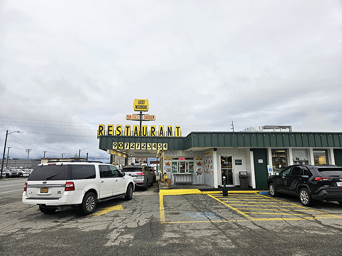 The retro yellow and red signage has guided hungry Anchorage locals through decades of Alaskan weather to fried chicken paradise.