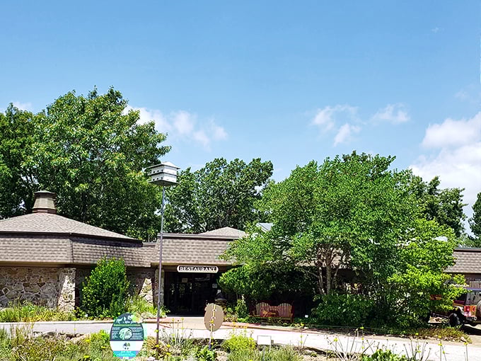 Nestled among Ozark greenery, The Skillet looks like it was grown rather than built &ndash; Mother Nature's own dining room.