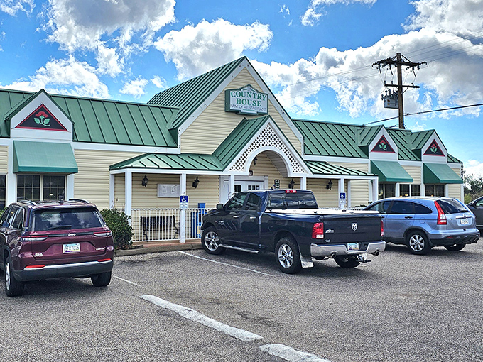 The blue-roofed charm of Country House stands like a beacon of breakfast hope in Sierra Vista, promising comfort food salvation to hungry travelers.