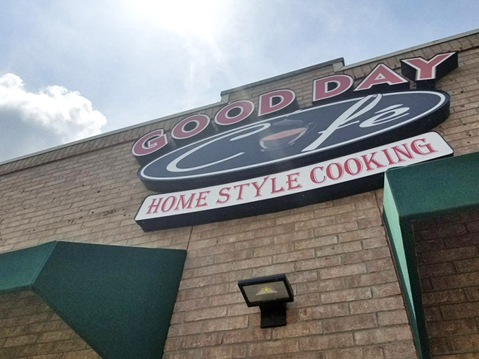 The sign promises "HOME STYLE COOKING" and delivers on that promise like a letter from mom with a $20 bill inside.