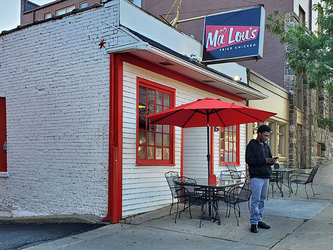 The little white building with bold red trim isn't trying to impress anyone&mdash;until you taste what's cooking inside. Culinary magic in disguise.