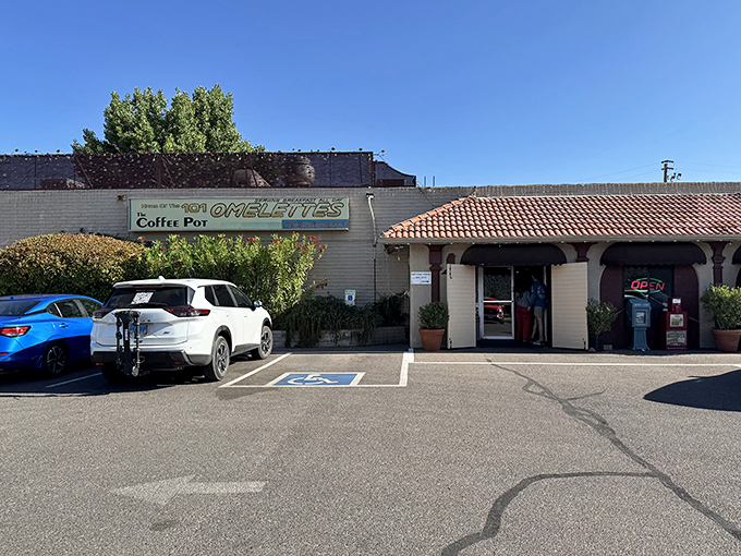 A humble exterior that belies the breakfast magic happening inside. Like finding a treasure chest disguised as a toolbox.