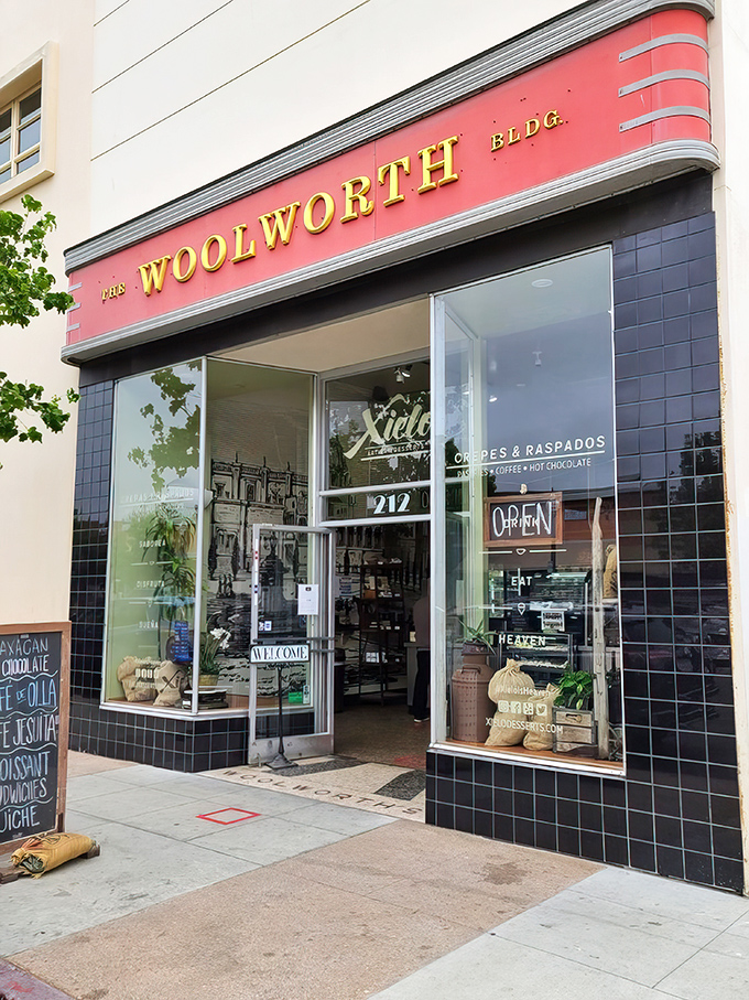 The historic Woolworth Building in downtown Oxnard houses this sweet sanctuary. That iconic red marquee isn't just signage&mdash;it's a beacon for dessert pilgrims.
