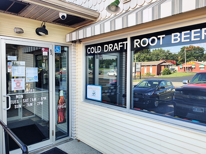 Where cold draft root beer and warm welcomes await. This entrance has witnessed generations of Ohioans seeking comfort food salvation.