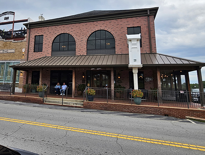 This corner of Buford proves that warehouse chic and Southern comfort can indeed have a beautiful relationship together.