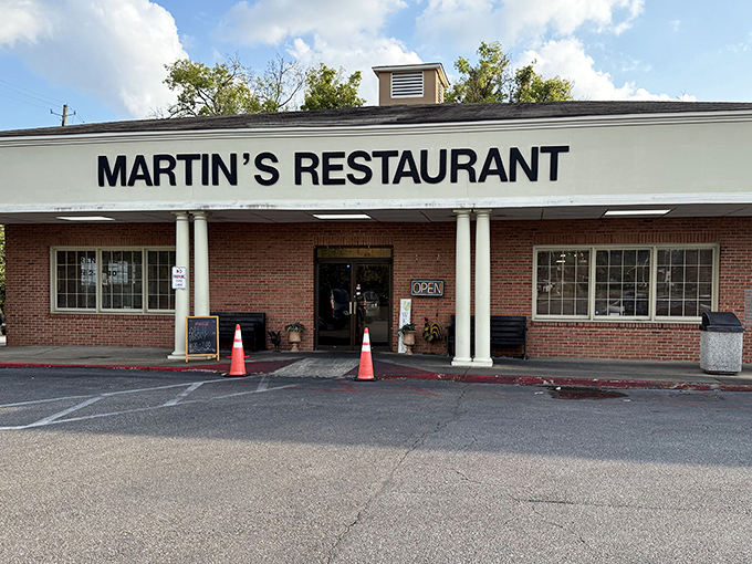 The unassuming brick exterior of Martin's Restaurant hides culinary treasures within. Sometimes the best Southern cooking comes in the most modest packages.