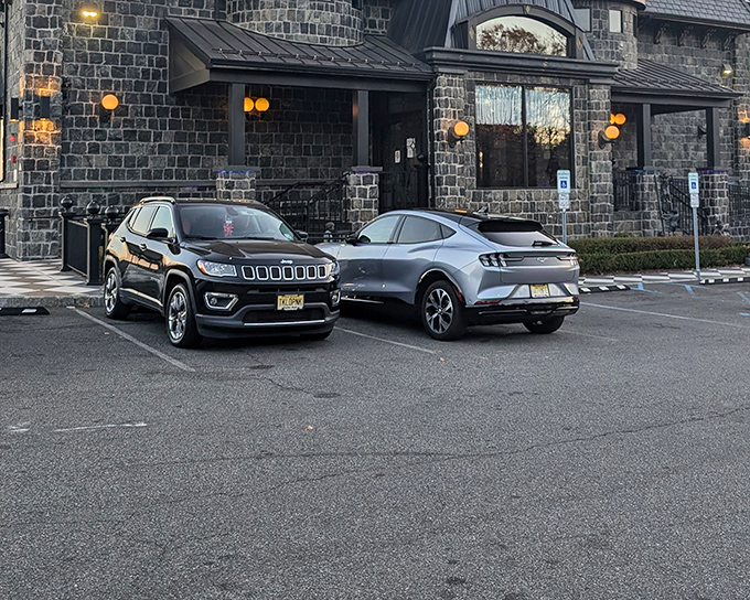 A medieval castle in suburban New Jersey? No, it's Chit Chat Diner's distinctive stone exterior, standing like a culinary fortress amid the parking lot's sea of asphalt.
