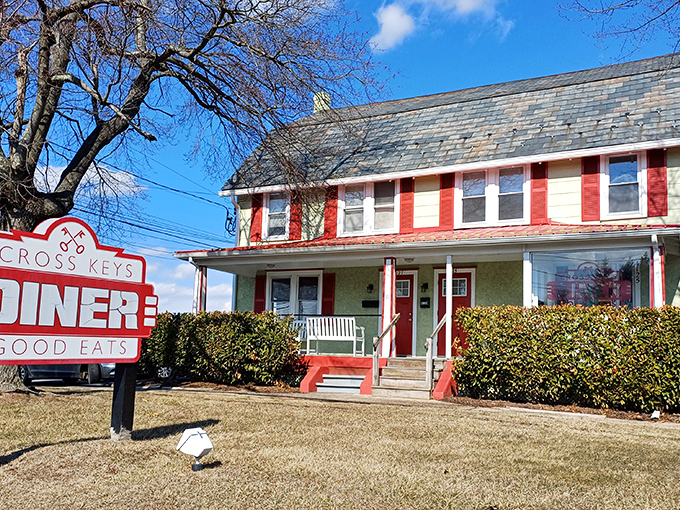 Cross Keys Diner&rsquo;s bright red sign shines along Doylestown&rsquo;s roads, a welcoming beacon for comfort food lovers.