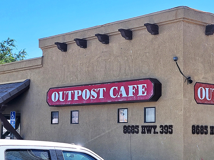 That red sign isn't just announcing a restaurant&mdash;it's broadcasting a siren call to anyone with taste buds and an appreciation for roadside Americana at its finest.