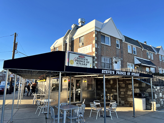 The unassuming exterior of Steve's Prince of Steaks stands like a culinary lighthouse on Bustleton Avenue, beckoning hungry Philadelphians to sandwich nirvana.