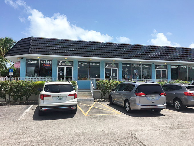 The unassuming blue facade of Sweet Savannah's hides a dessert paradise that would make Willy Wonka consider a Florida retirement plan.